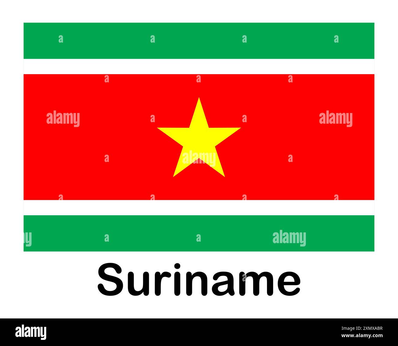 Suriname national flag. Banner, state symbol flagpole Stock Vector ...