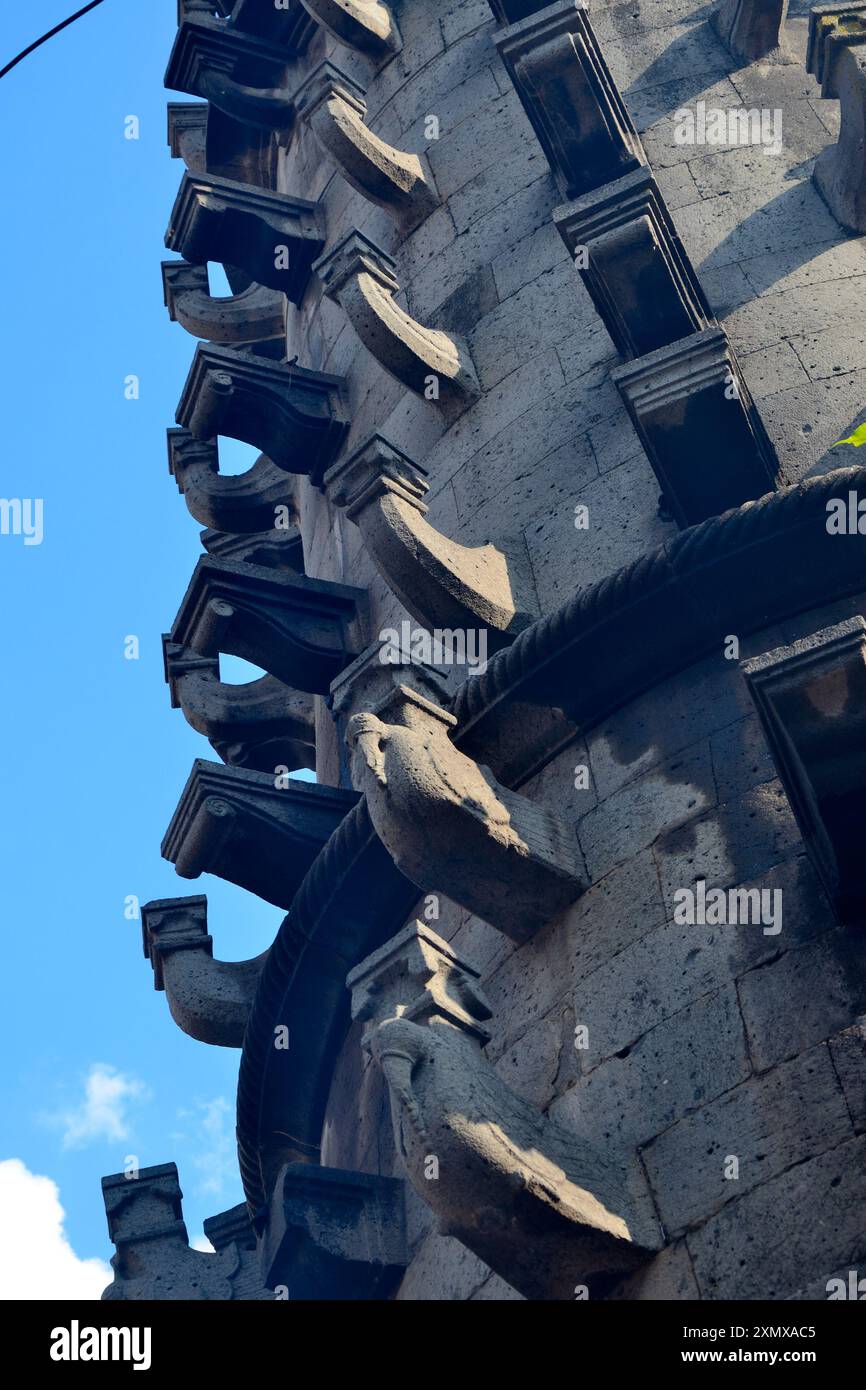 Beautifully carved deepmaal, Yamai Devi Mandir, Aundh, near Satara ...