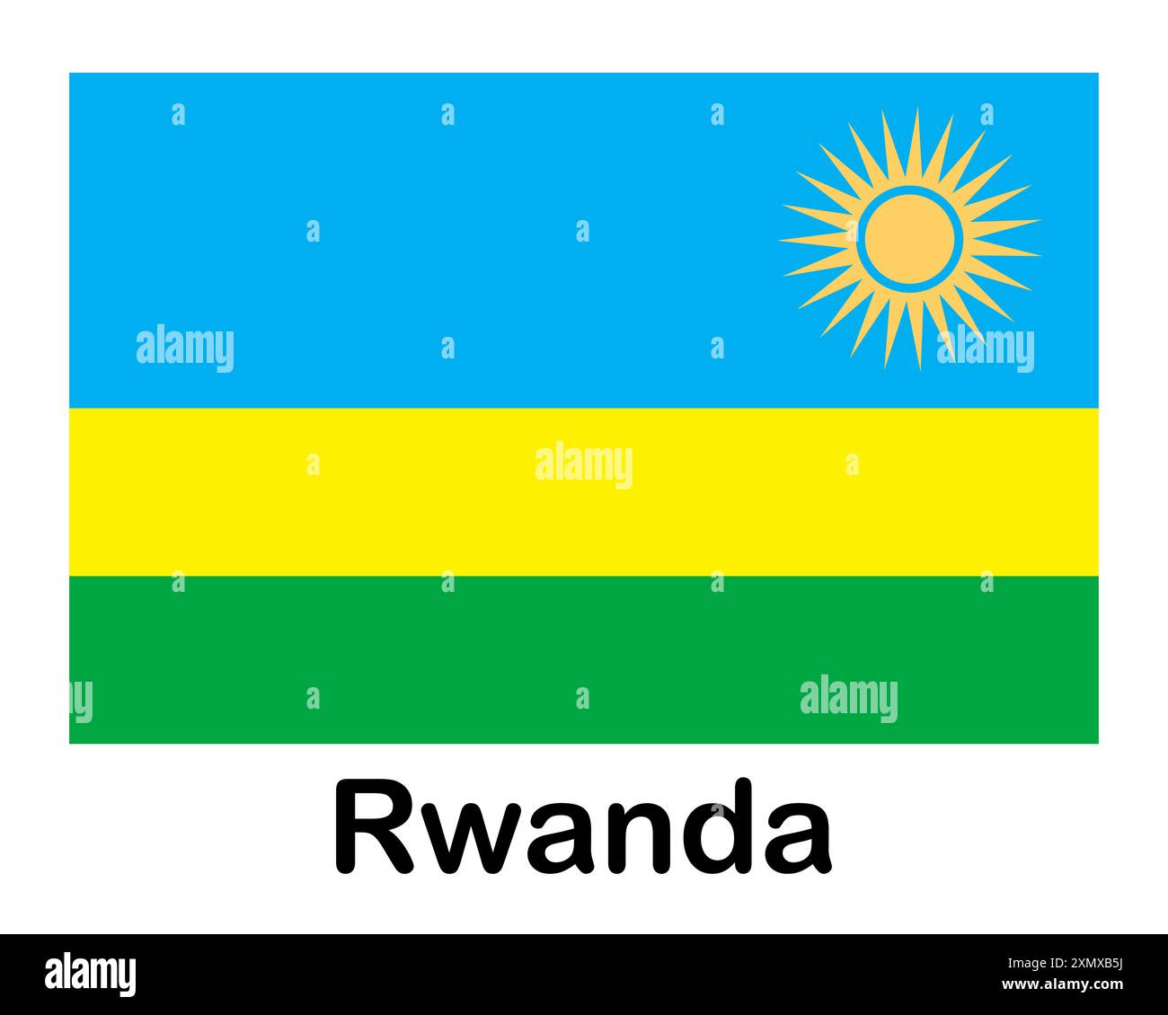Rwanda national flag. Banner, state symbol flagpole Stock Vector Image ...