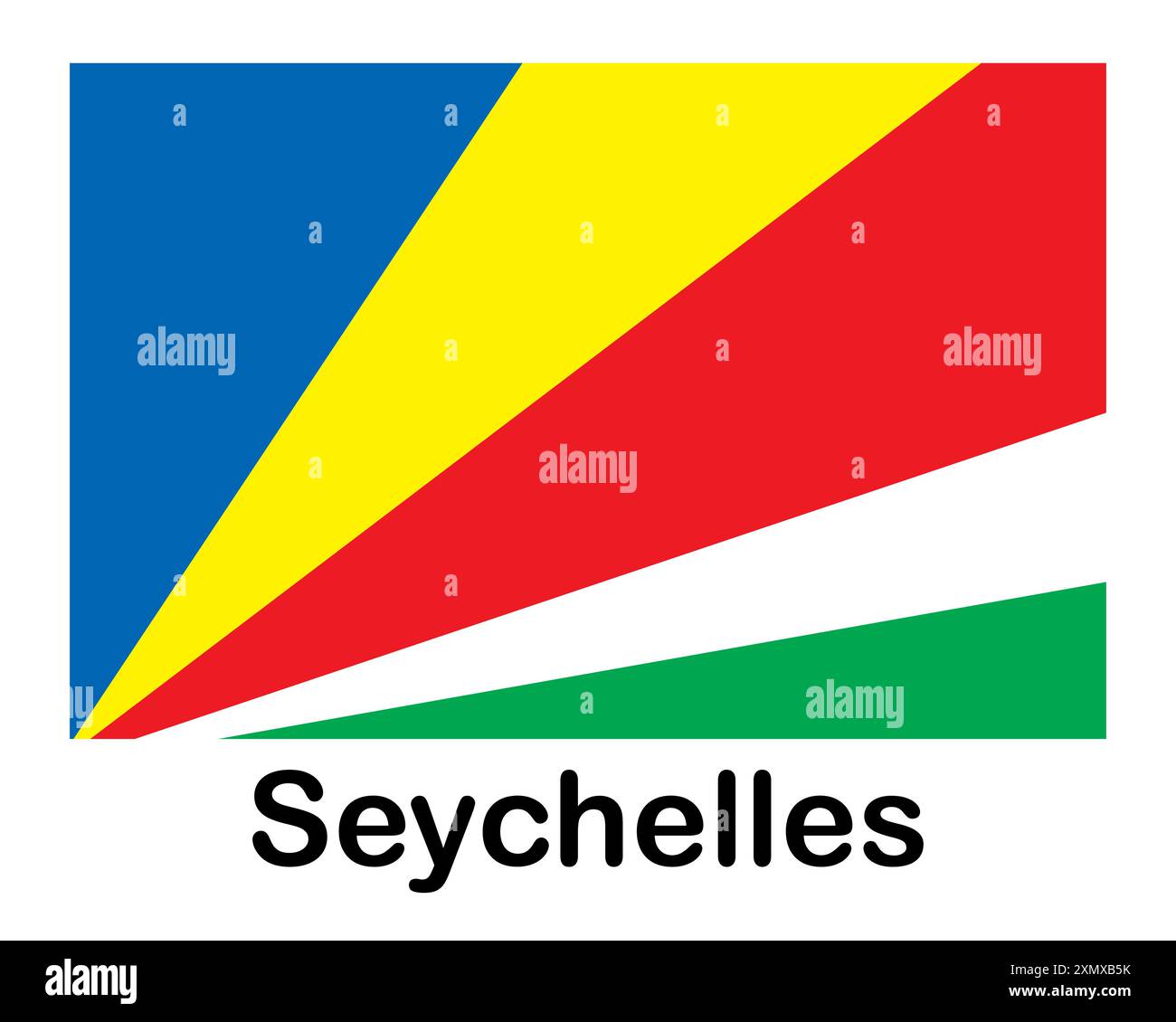 Seychelles national flag. Banner, state symbol flagpole Stock Vector ...