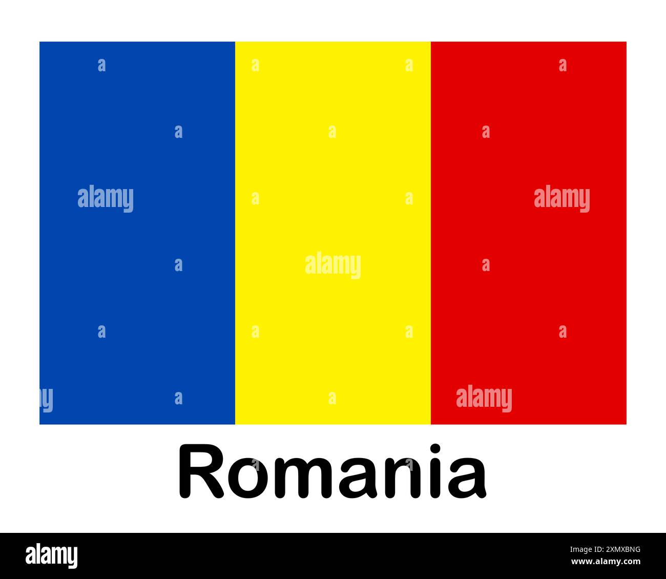 Romania national flag. Banner, state symbol flagpole Stock Vector Image ...