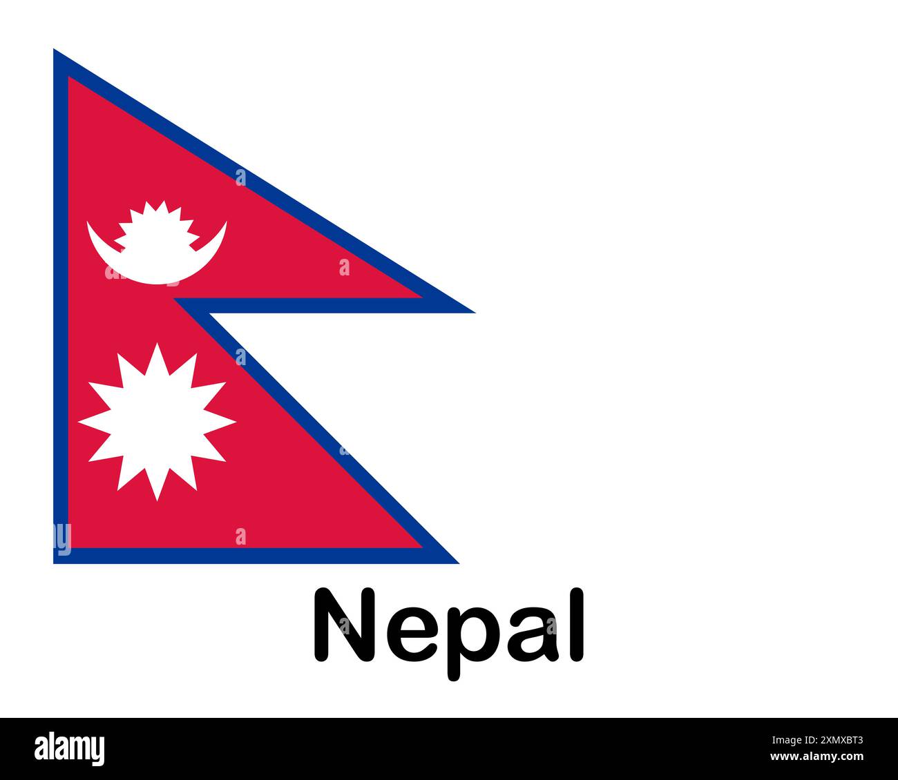Nepal national flag. Banner, state symbol flagpole Stock Vector Image ...