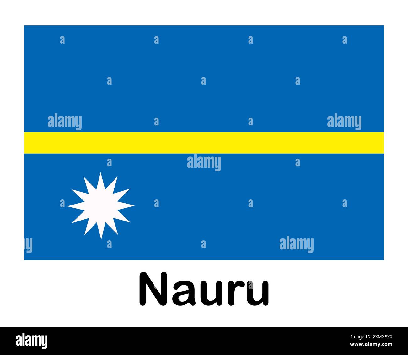 Nauru national flag. Banner, state symbol flagpole Stock Vector Image ...