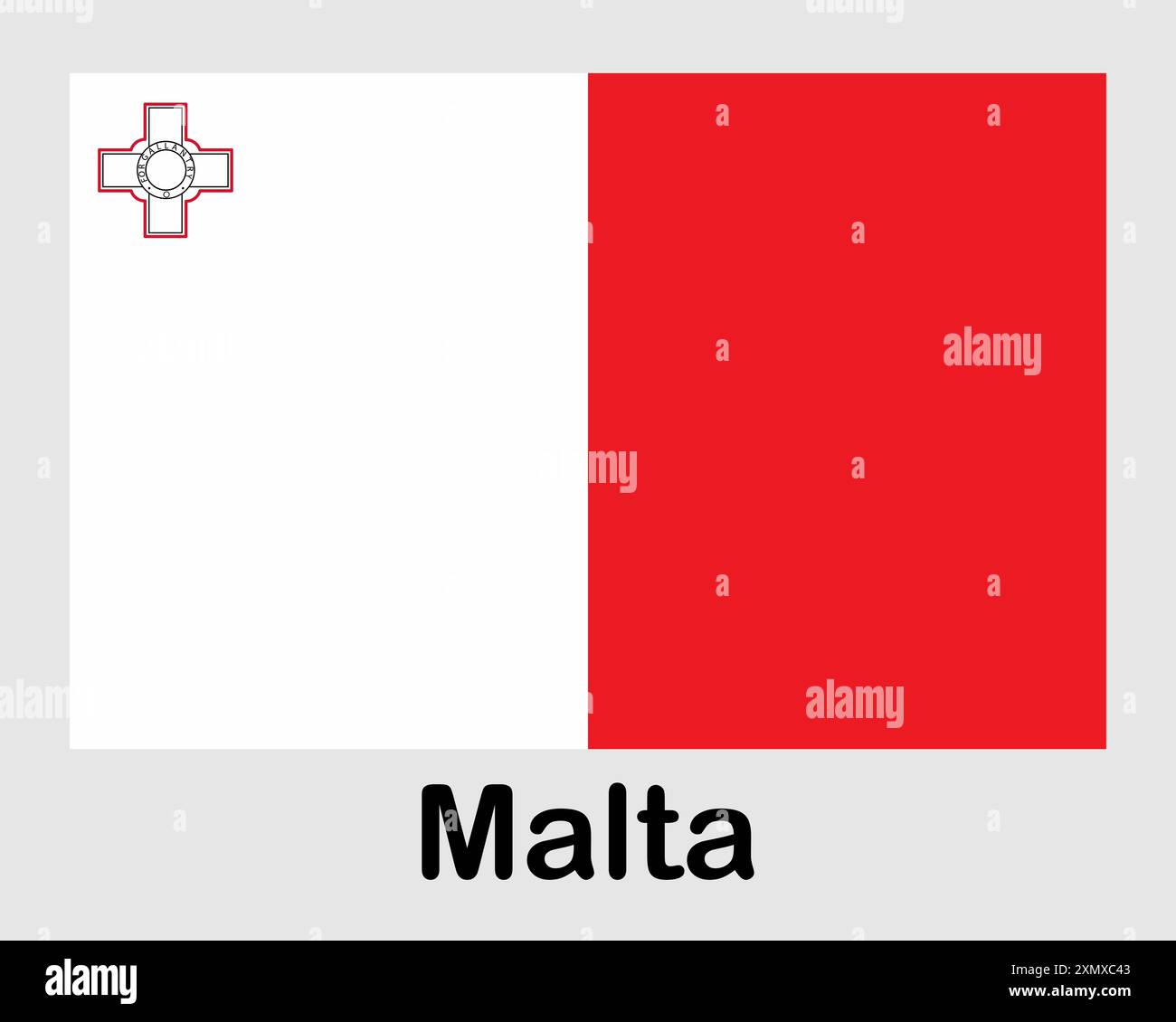 Malta national flag. Banner, state symbol flagpole Stock Vector Image ...
