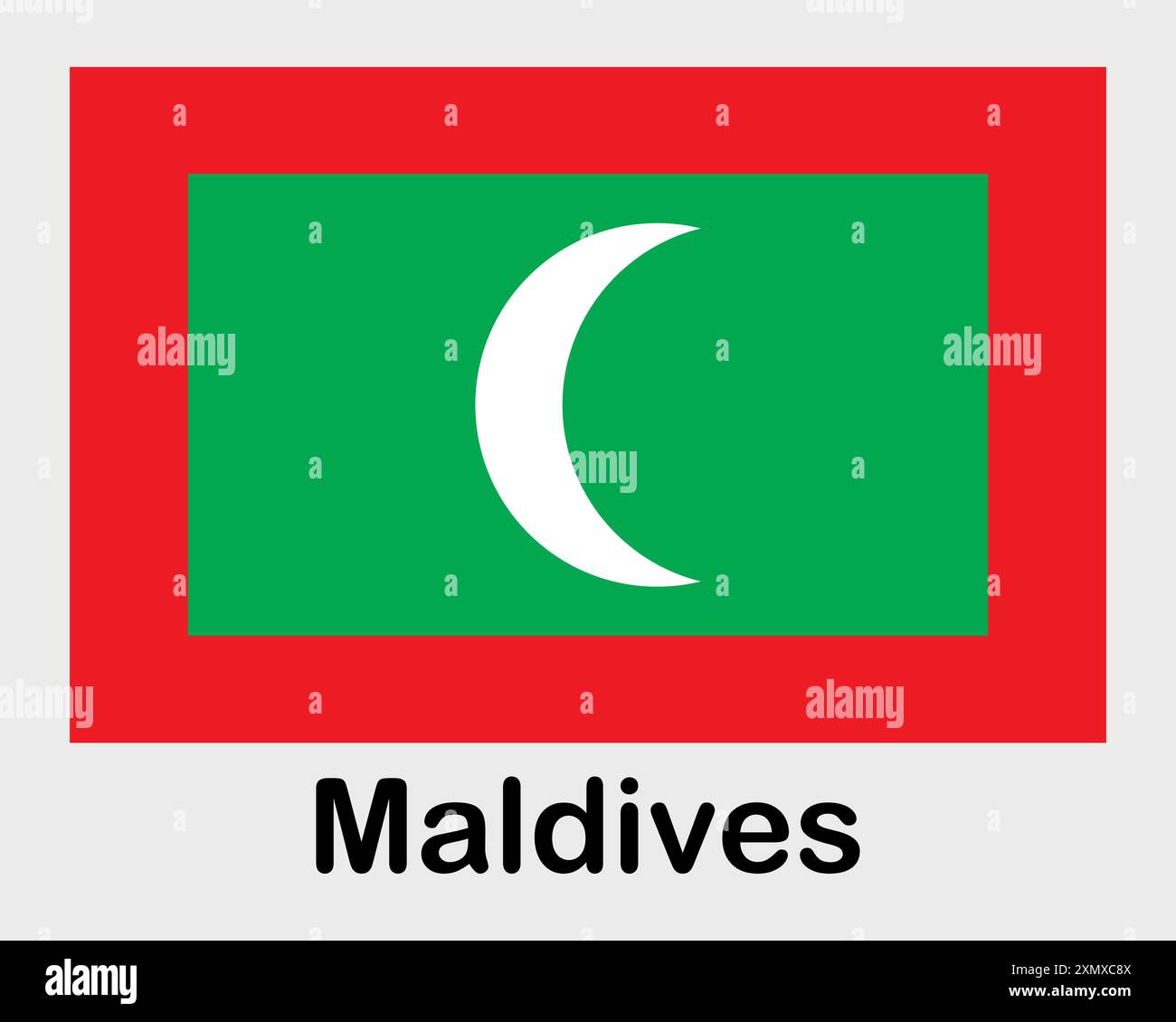 Maldives national flag. Banner, state symbol flagpole Stock Vector ...