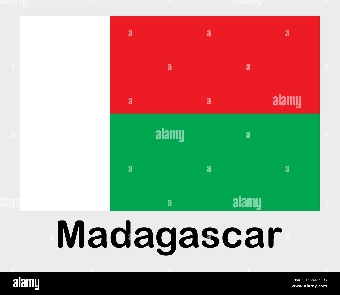 Madagascar national flag. Banner, state symbol flagpole Stock Vector ...