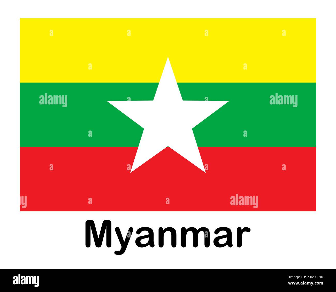 Myanmar national flag. Banner, state symbol flagpole Stock Vector Image & Art - Alamy