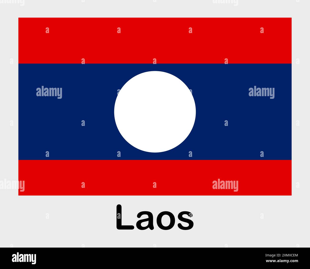 Laos national flag. Banner, state symbol flagpole Stock Vector Image ...