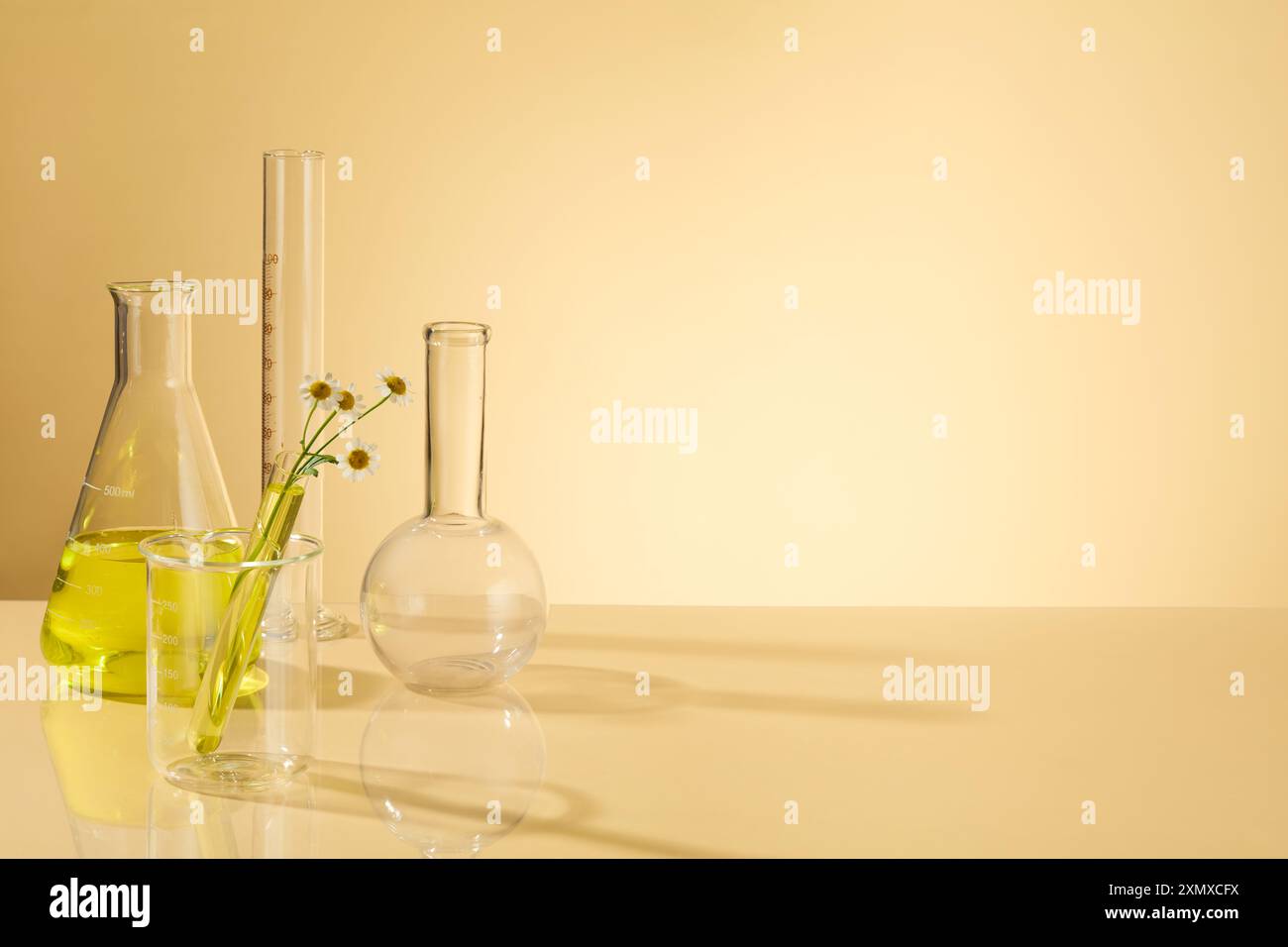 Group of laboratory equipment on the left of the photo with yellow ...