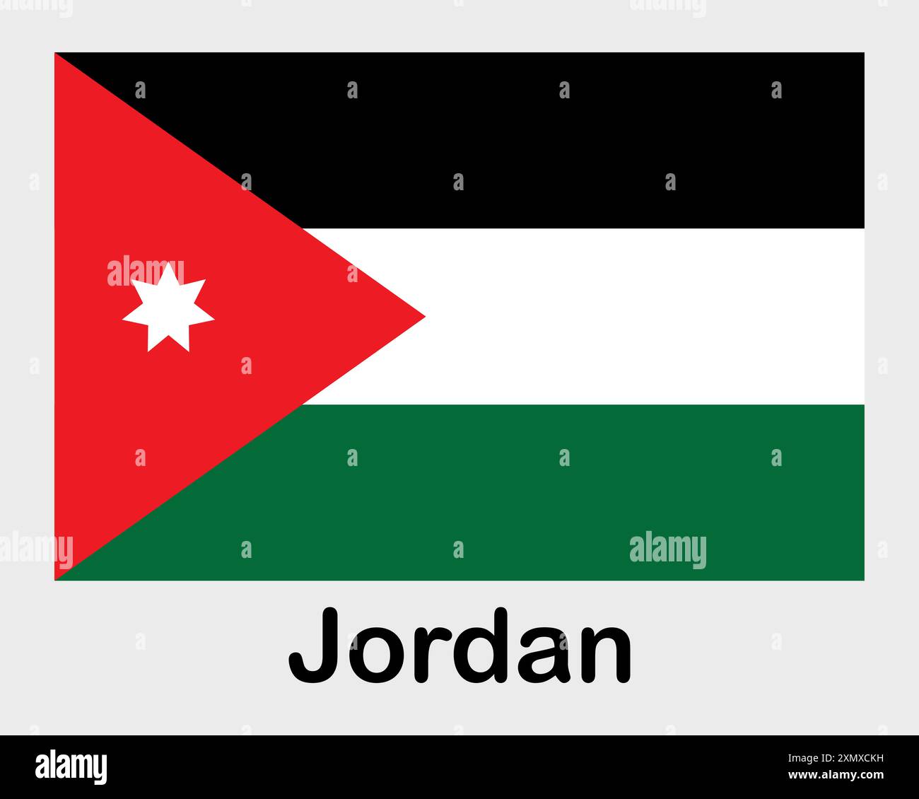 Jordan national flag. Banner, state symbol flagpole Stock Vector Image ...