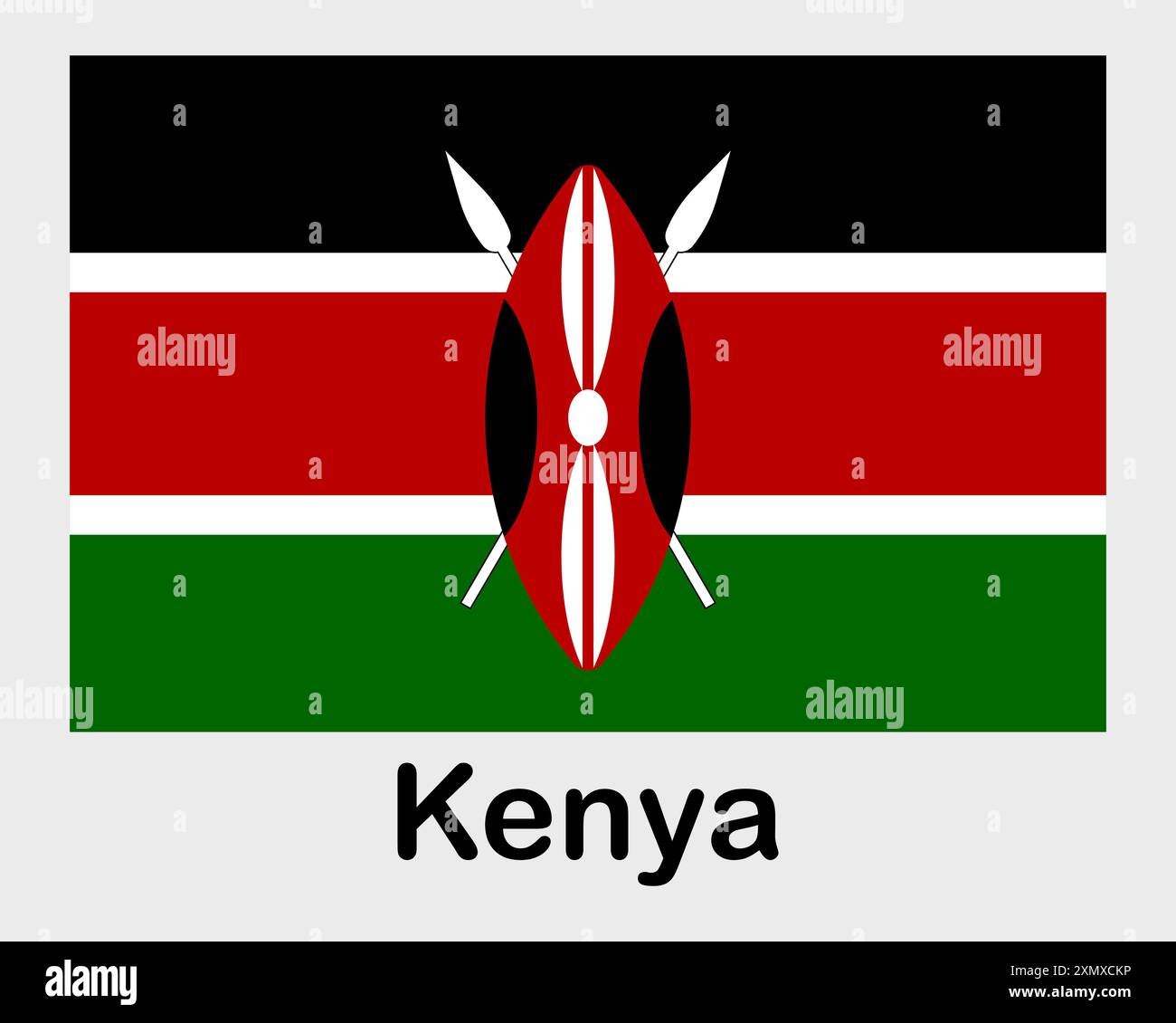 Kenya national flag. Banner, state symbol flagpole Stock Vector Image ...