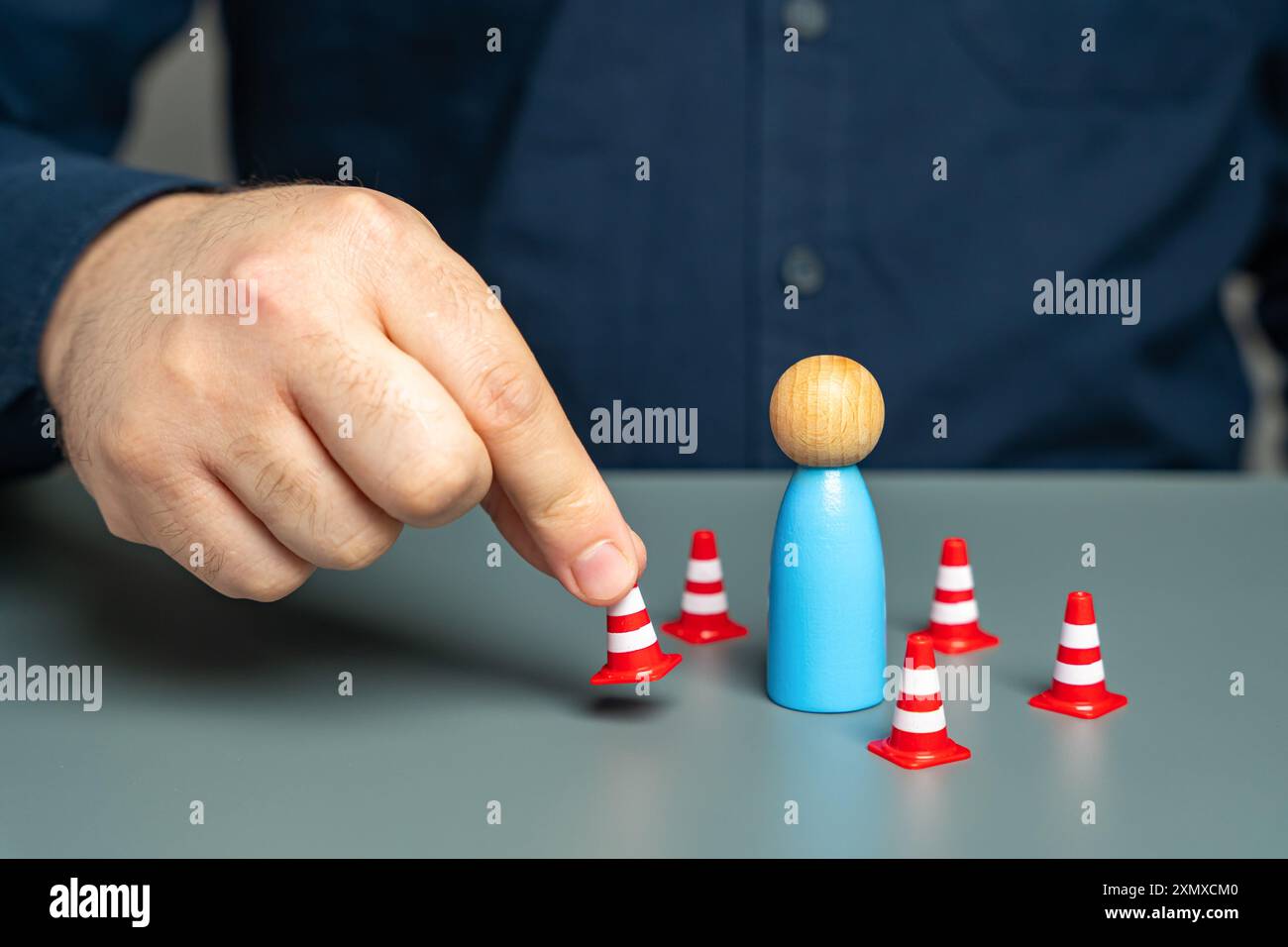 The man chooses measures of restriction for the figure symbolizing a ...