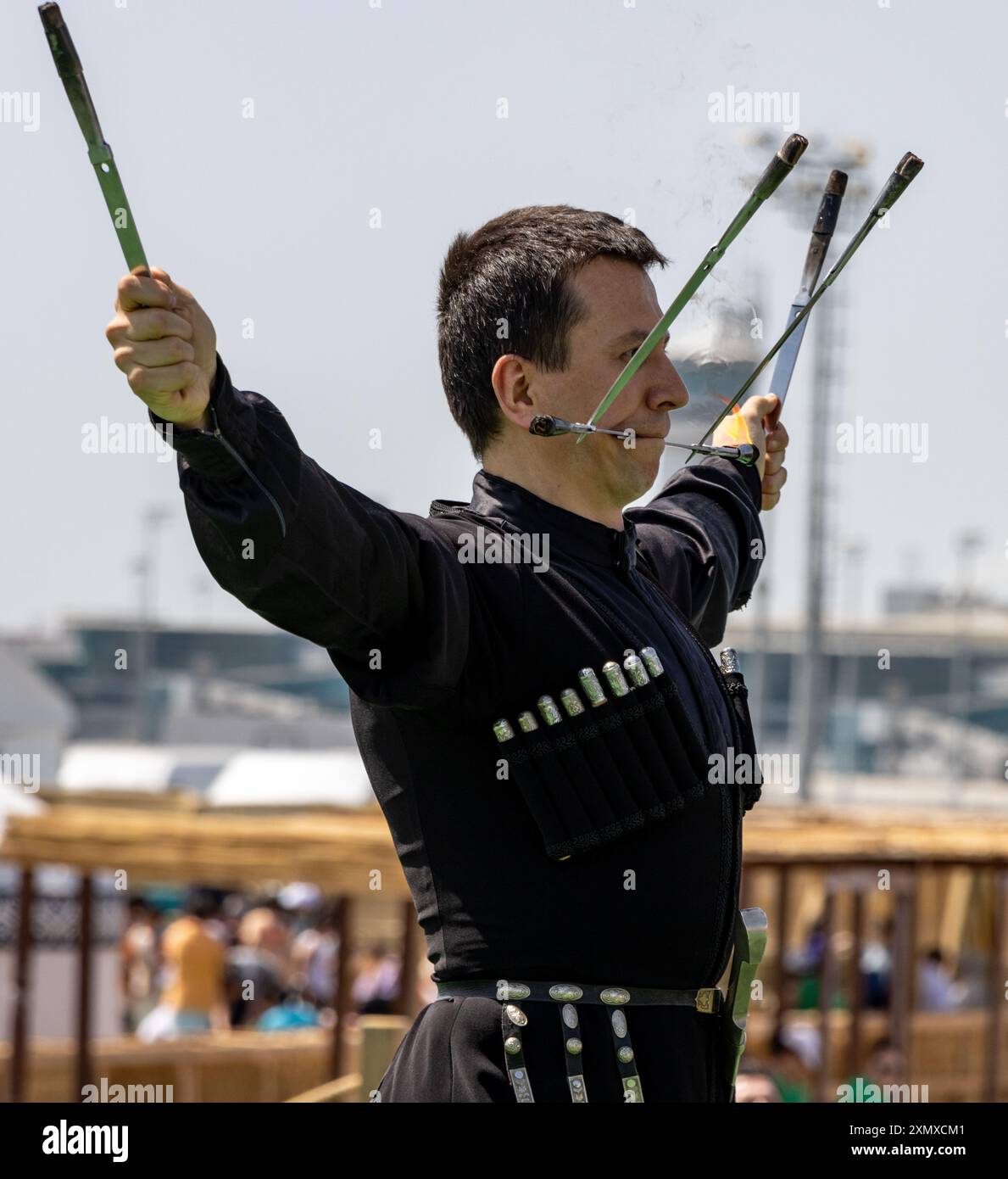 Istanbul, Turkey June 06 2024: Crimea Tatarstan folk dance group ...