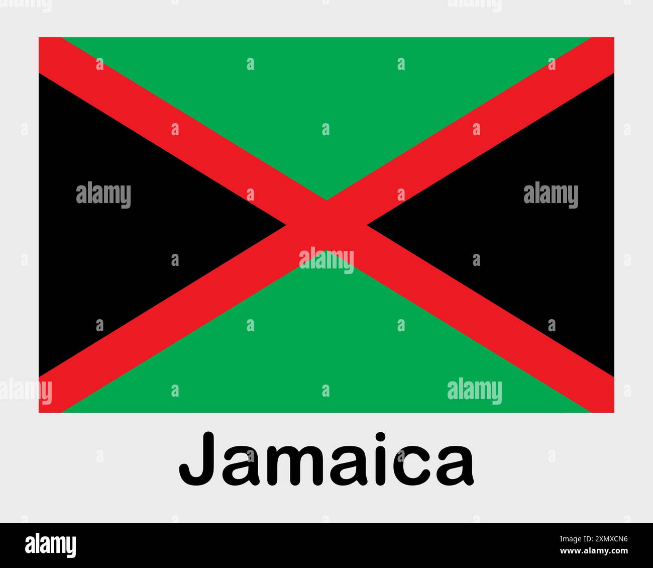 Jamaica national flag. Banner, state symbol flagpole Stock Vector Image ...