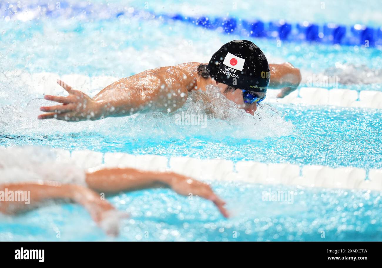 Japan's Tomoru Honda during the Men's 200m Butterfly heats at the Paris ...