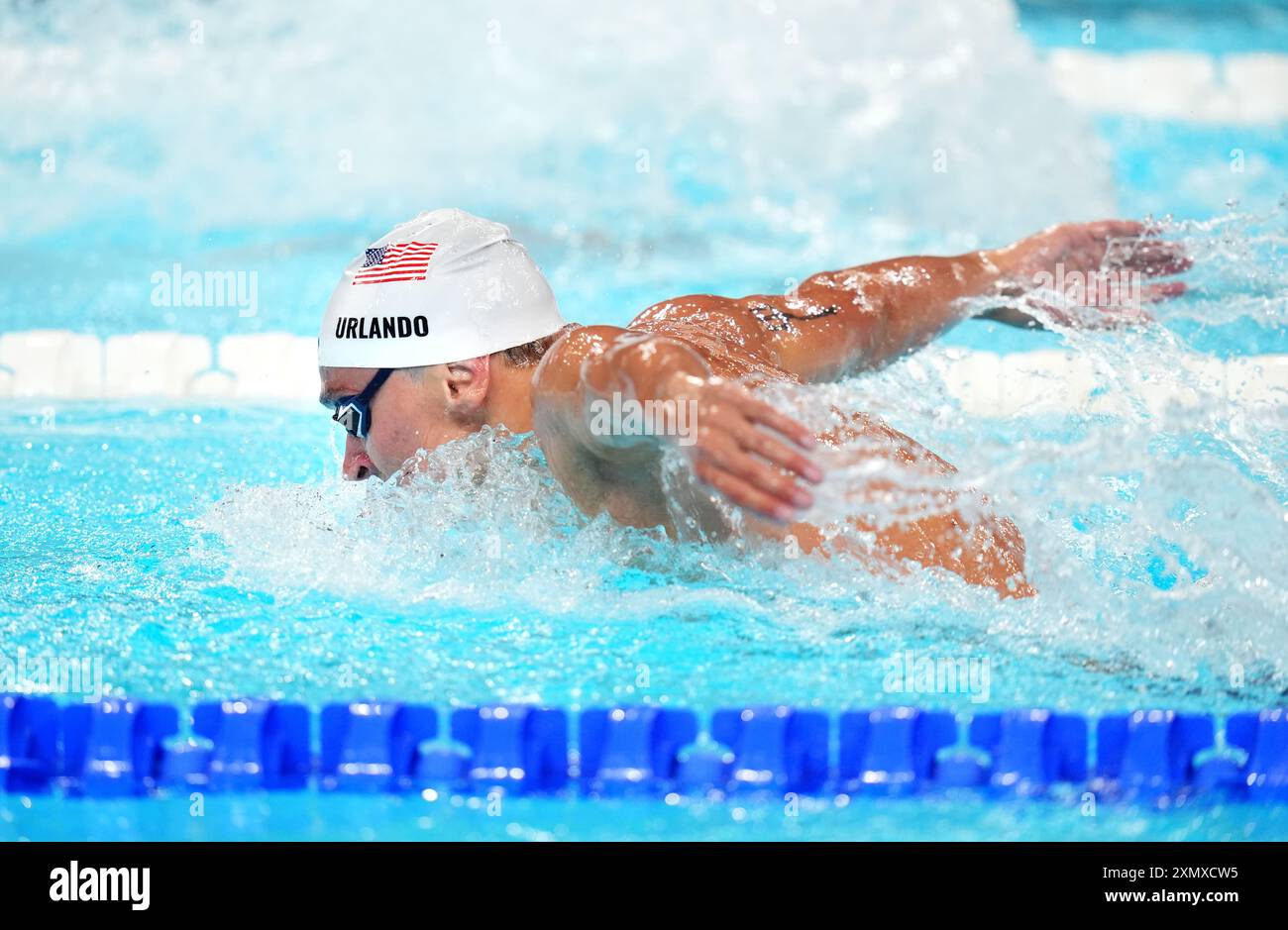 USA's Luca Urlando during the Men's 200m Butterfly heats at the Paris ...