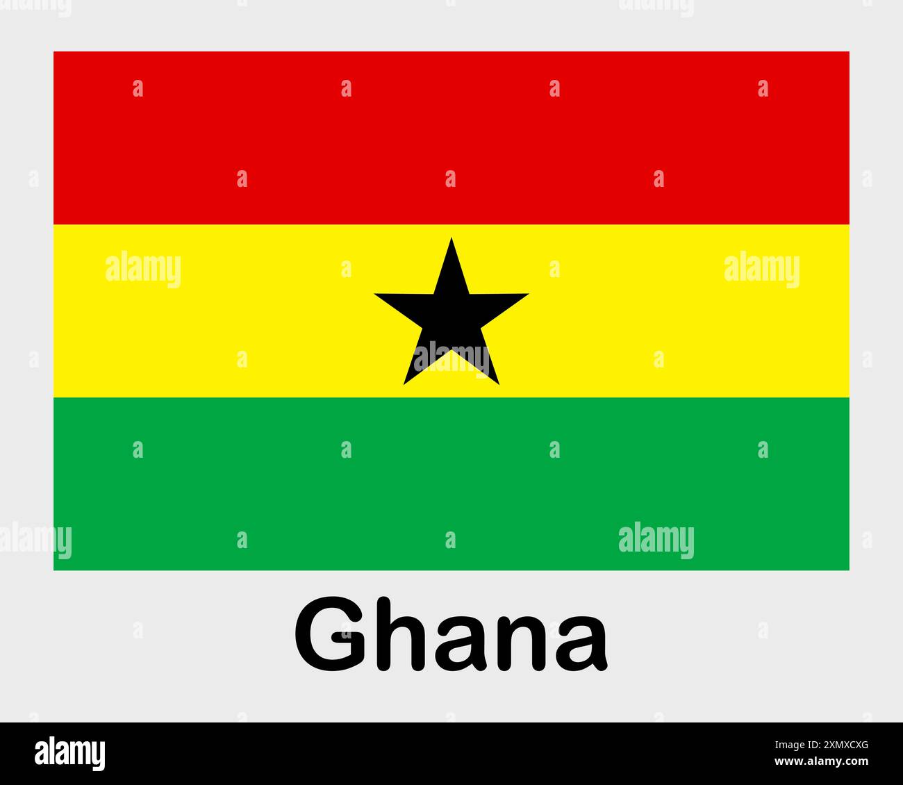 Ghana national flag. Banner, state symbol flagpole Stock Vector Image ...
