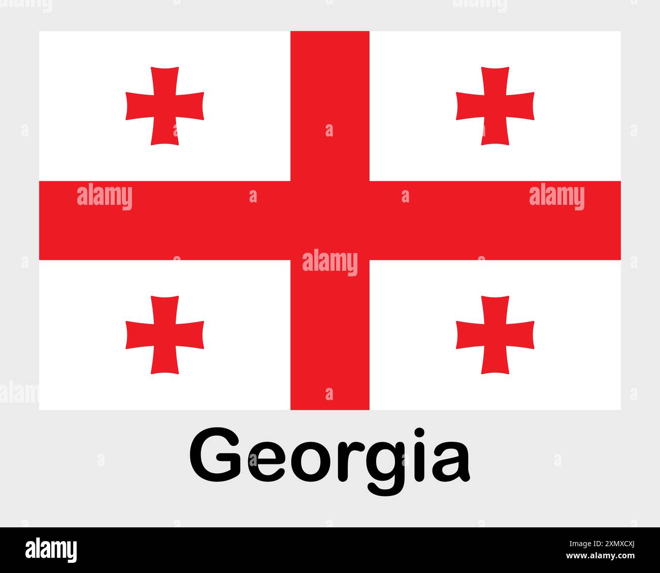 Georgia national flag. Banner, state symbol flagpole Stock Vector Image ...
