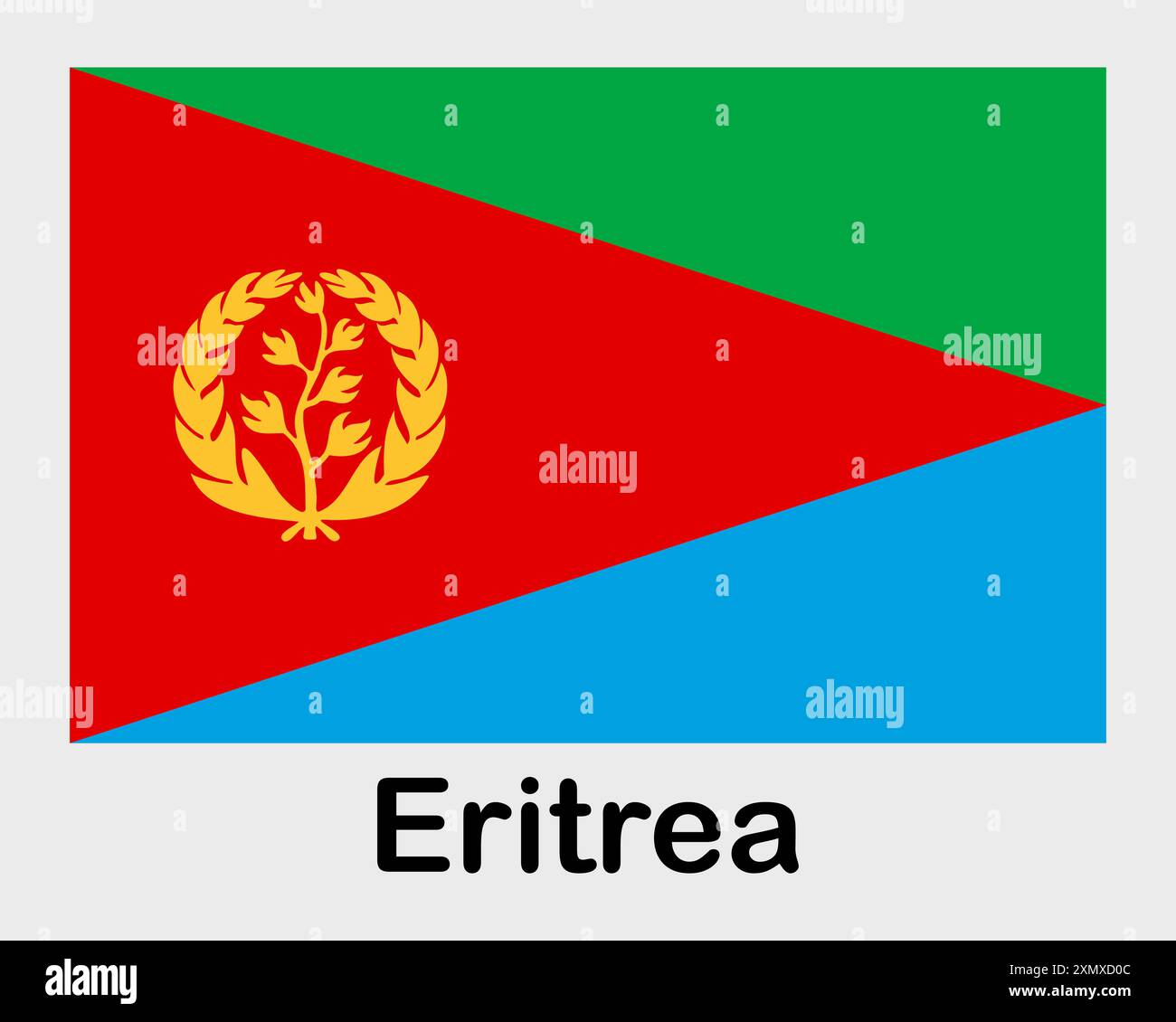 Eritrea national flag. Banner, state symbol flagpole Stock Vector Image ...