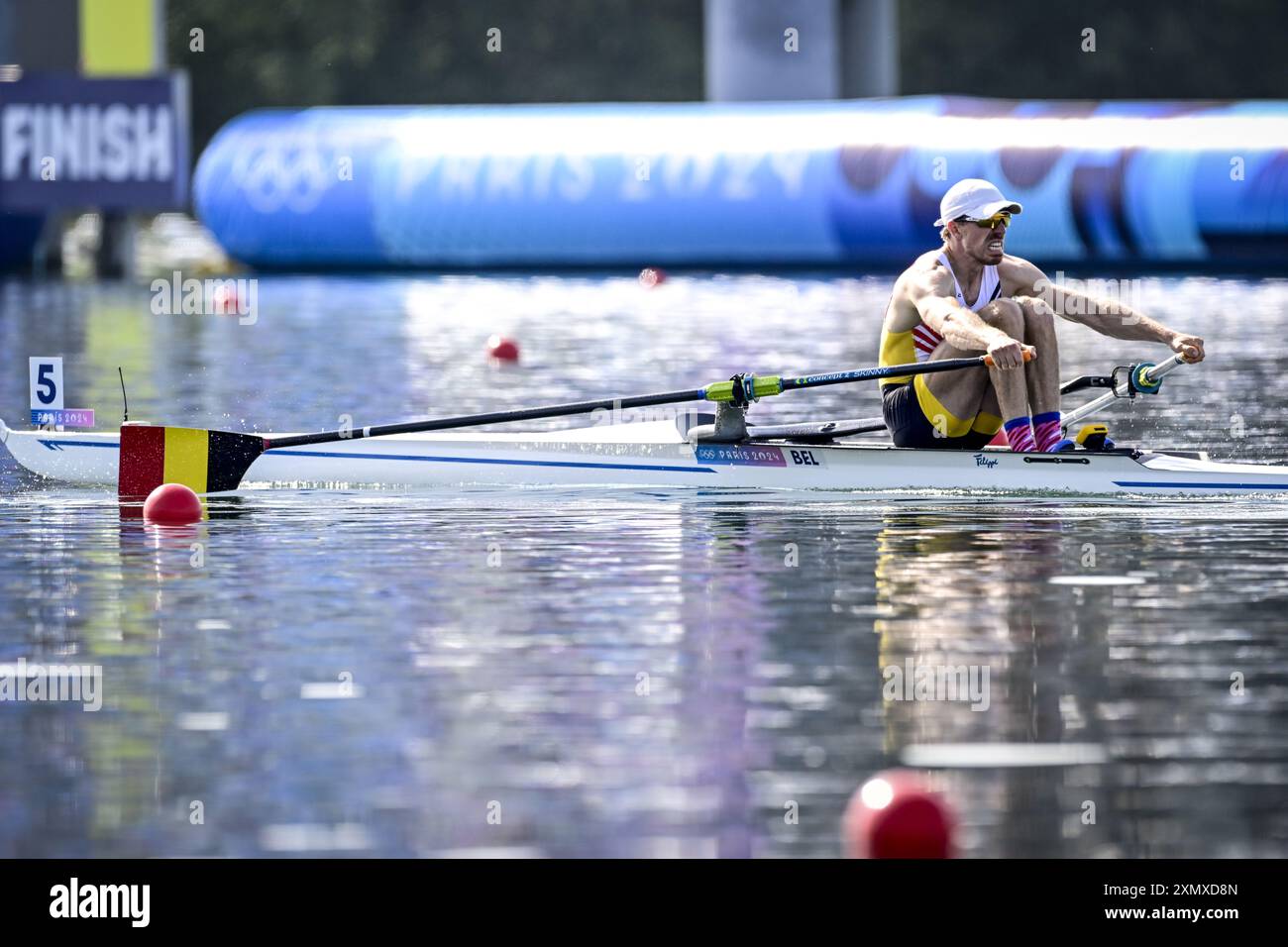 Paris, France. 30th July, 2024. Belgian rower Tim Brys pictured in ...