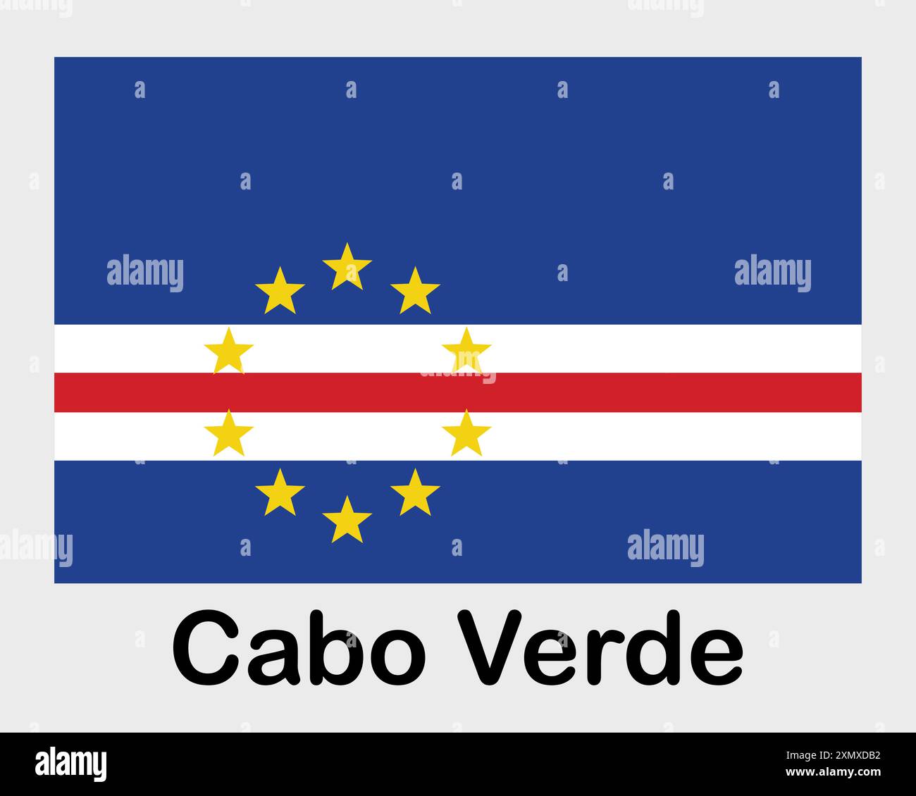 Cabo Verde national flag. Banner, state symbol flagpole Stock Vector ...