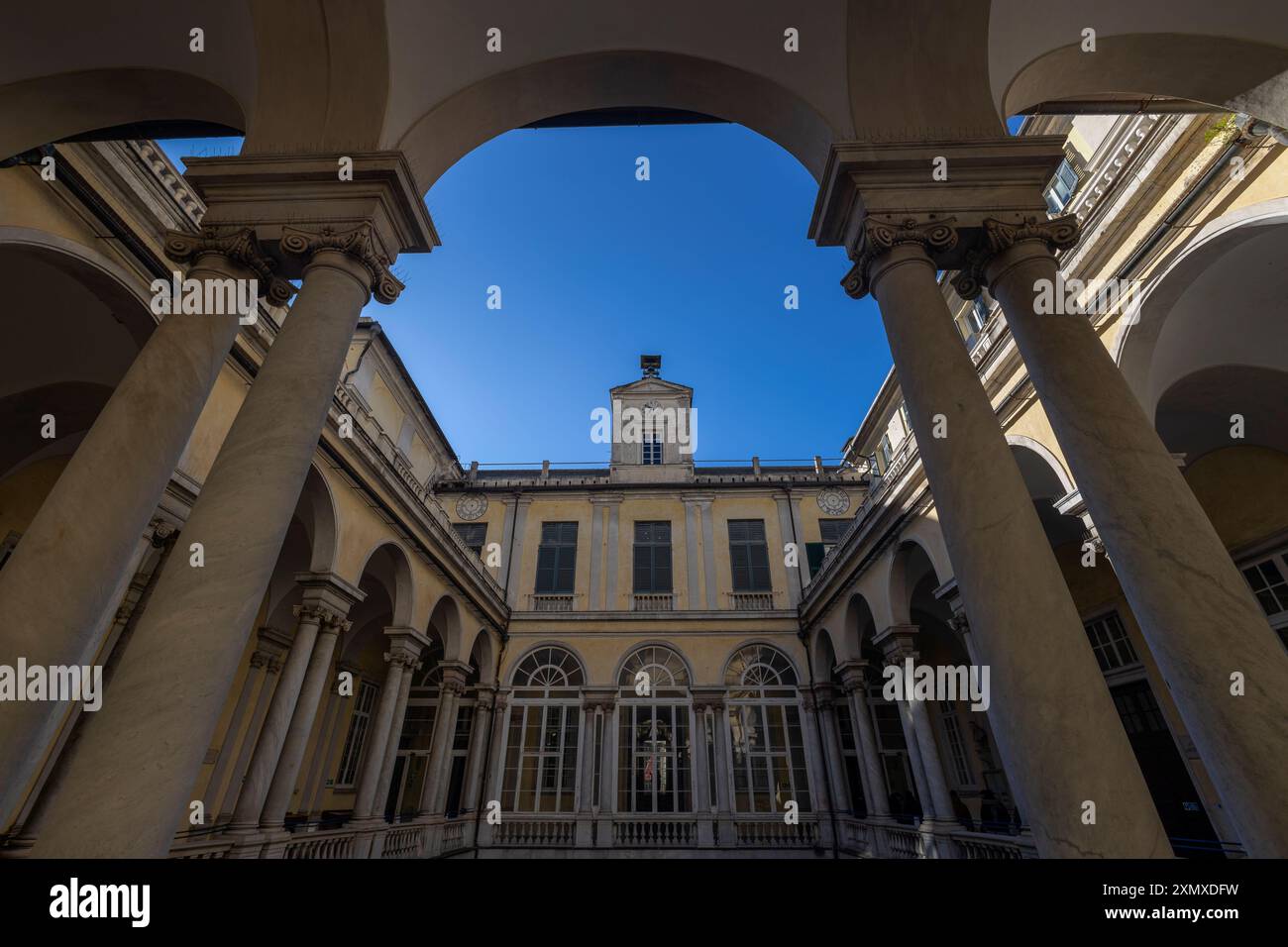 GENOA, ITALY, JANUARY 20, 2024 - The facade of the University of Genoa ...