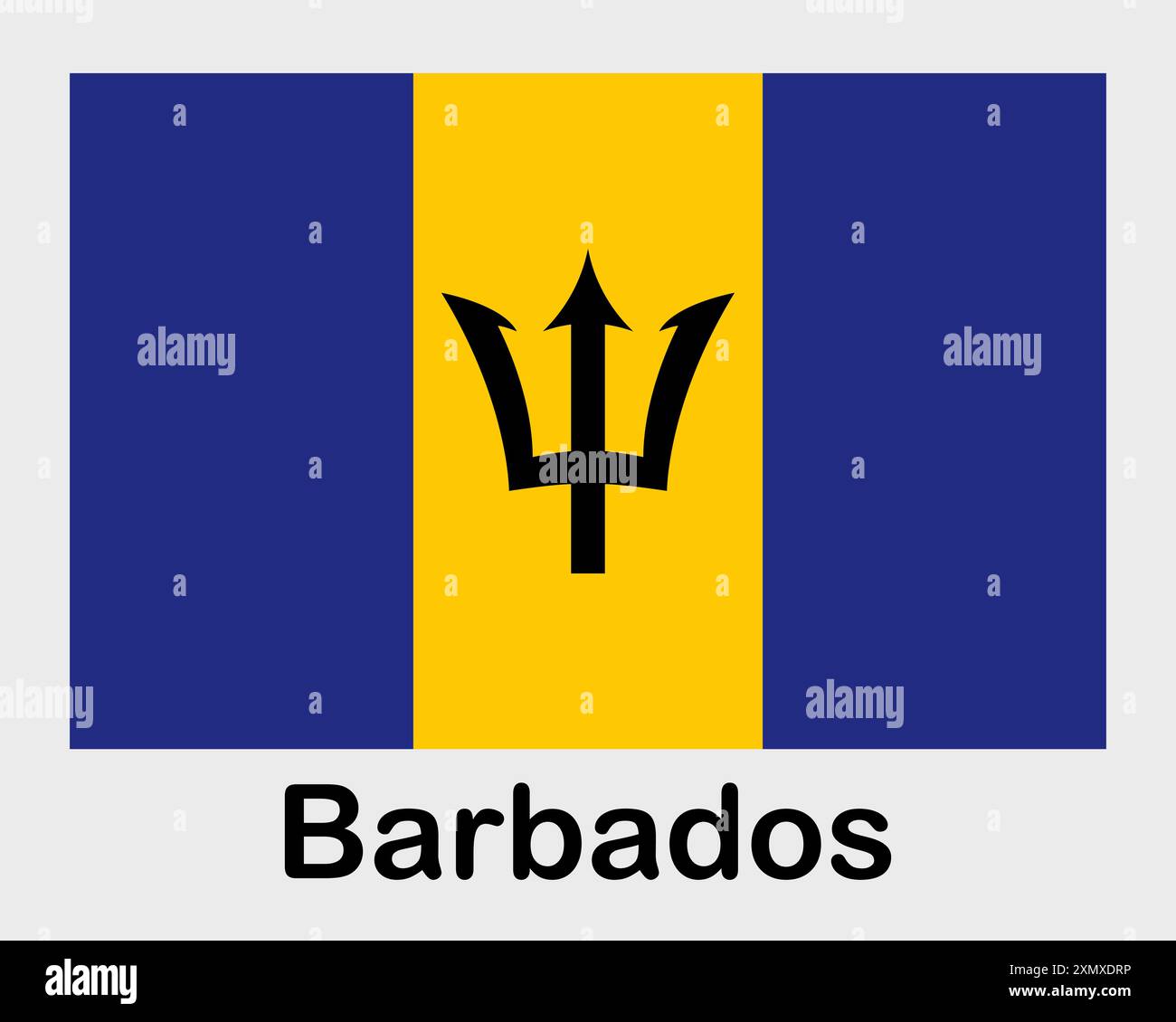 Barbados national flag. Banner, state symbol flagpole Stock Vector ...