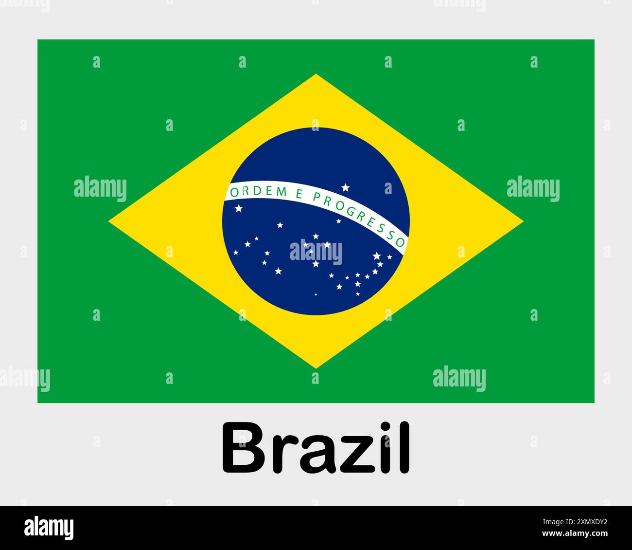 Brazil national flag. Banner, state symbol flagpole Stock Vector Image ...