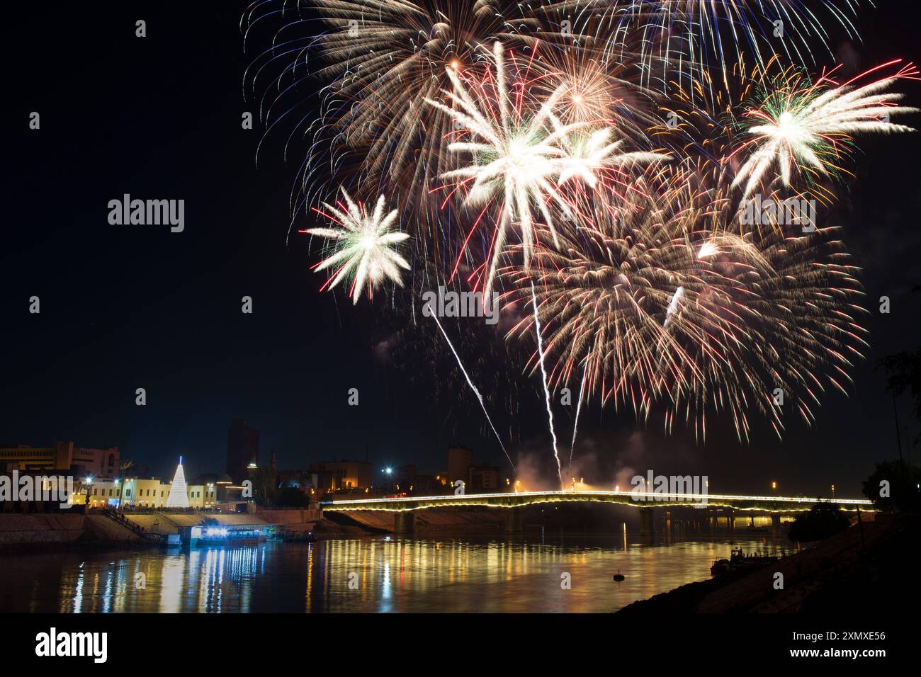 Fireworks Display on Army Day in Baghdad, Iraq - 06 Jan 2022 Stock ...