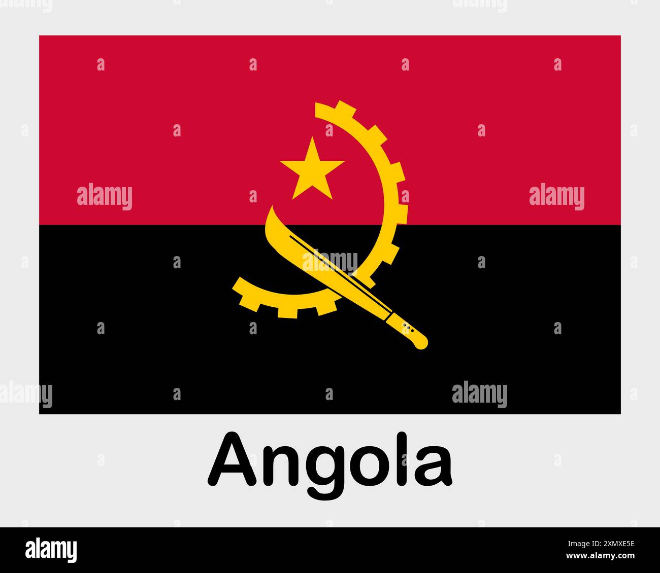 Angola national flag. Banner, state symbol flagpole Stock Vector Image ...