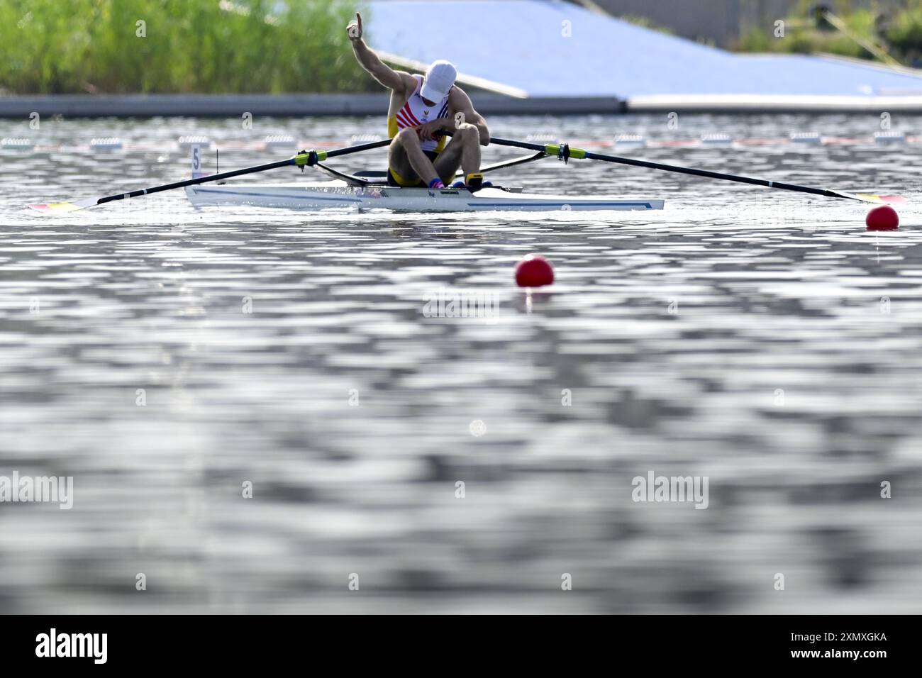 Paris, France. 30th July, 2024. Belgian rower Tim Brys pictured in ...