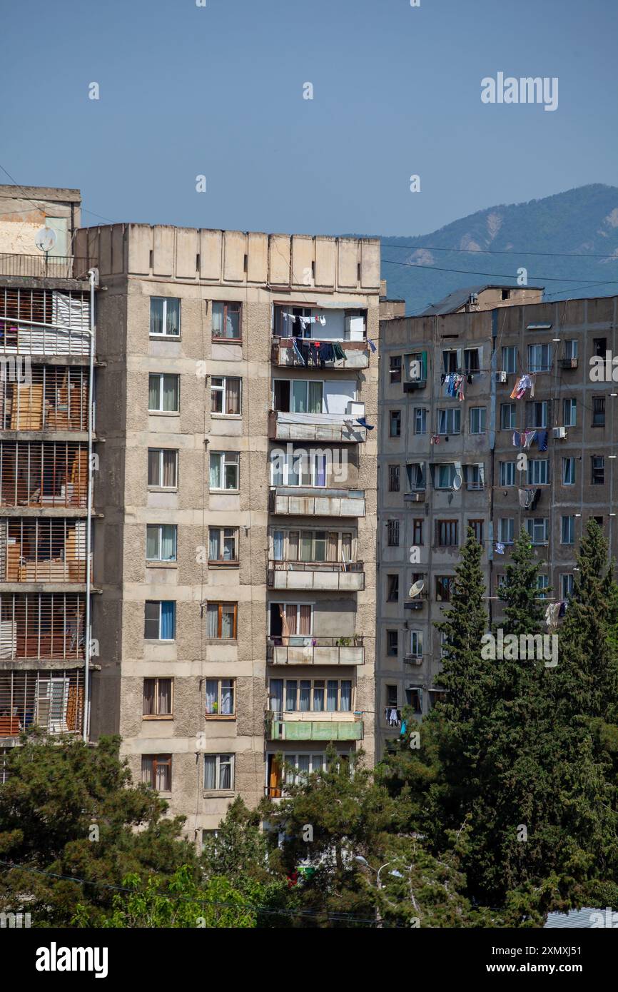 Typical socialist block of flats in Tbilisi Stock Photo - Alamy