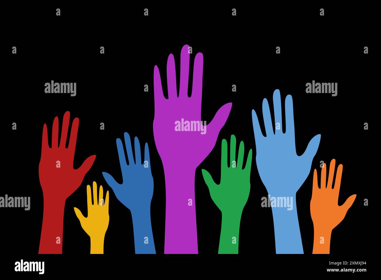 hands vector illustration on black background Stock Vector Image & Art ...