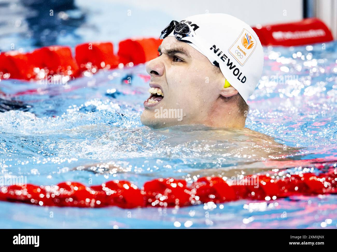 PARIS - Sean Niewold after the 100 meters free, on the fifth day of the ...