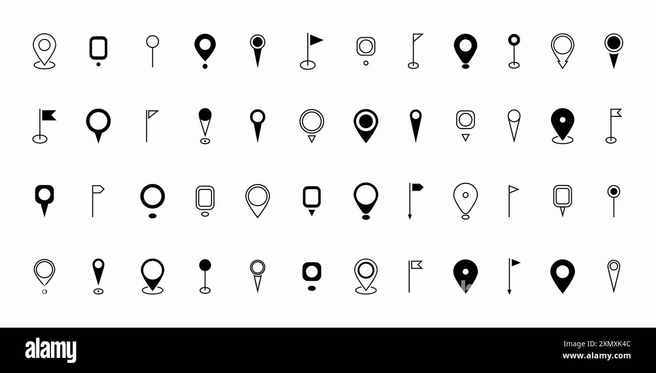 Set black location pin icon. Map pin place marker. Destination symbol, Location icon. Modern Map ...