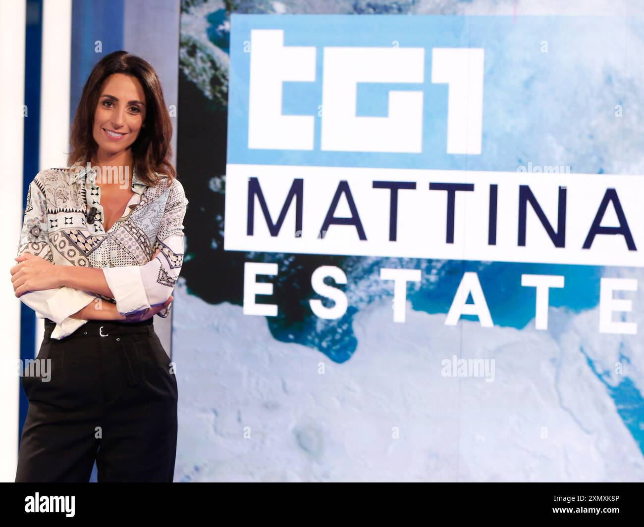 Rome, Rai Saxa Rubra studios, TV broadcast "Tg1 Mattina Estate". In the ...