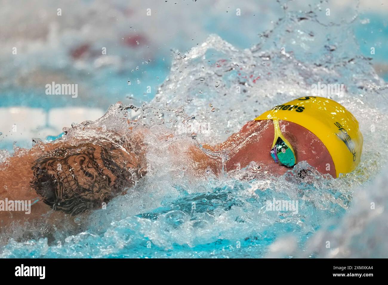 Kyle Chalmers, of Australia, competes during a heat in the men's 100 ...