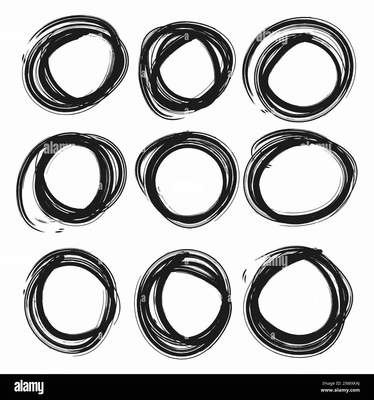 Pencil or marker graffiti illustration. Hand drawn circle line sketch ...