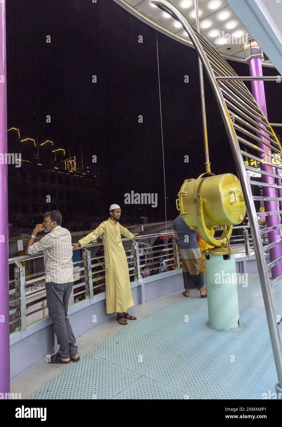 Passengers on a ferry at Sadaghat Launch Terminal, Dhaka Division ...