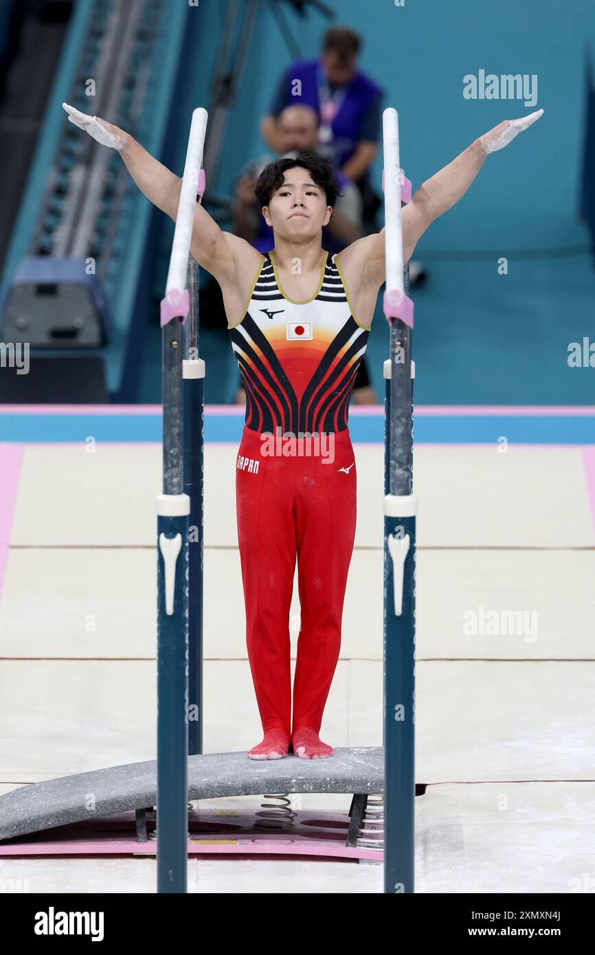 Paris, France. 29th July, 2024. Shinnosuke Oka (JPN) Gymnastics - Artistic : Men's Team Final ...