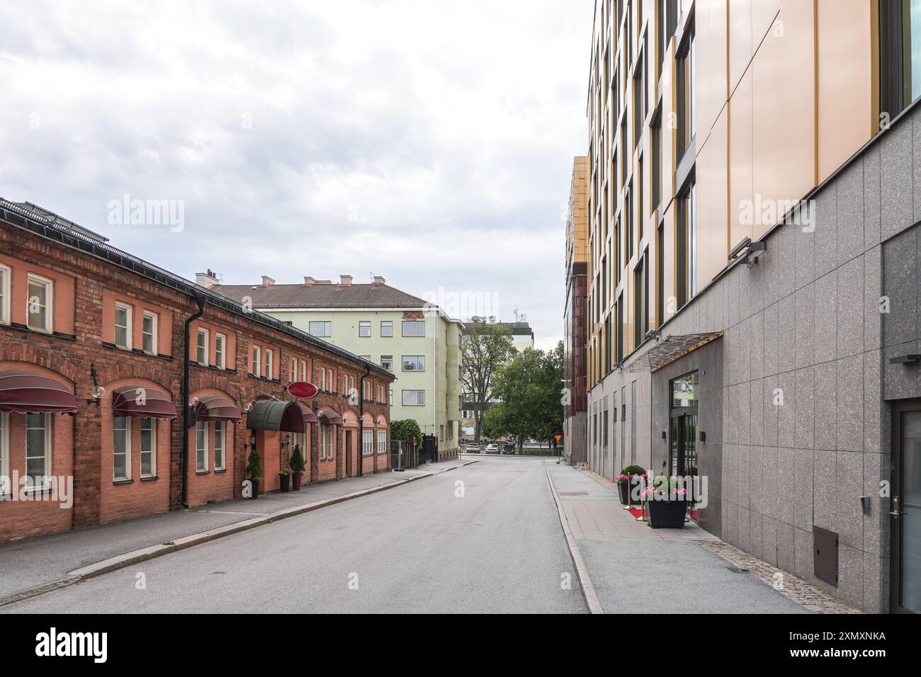 A empty city street in Uppsala Stock Photo - Alamy