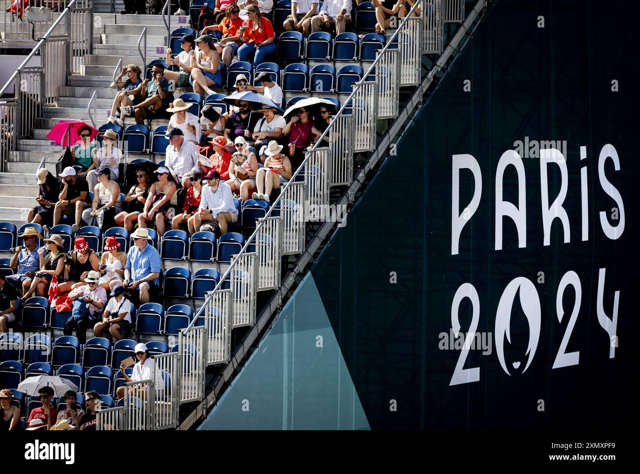 PARIS - Audience in the stands during the dressage competitions at the ...