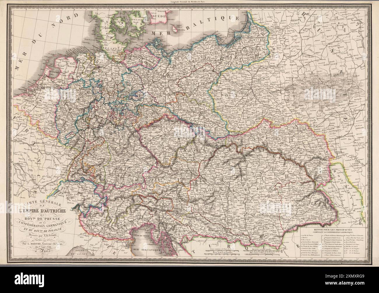 Map of the Austrian Empire, the Kingdom of Prussia, the German ...