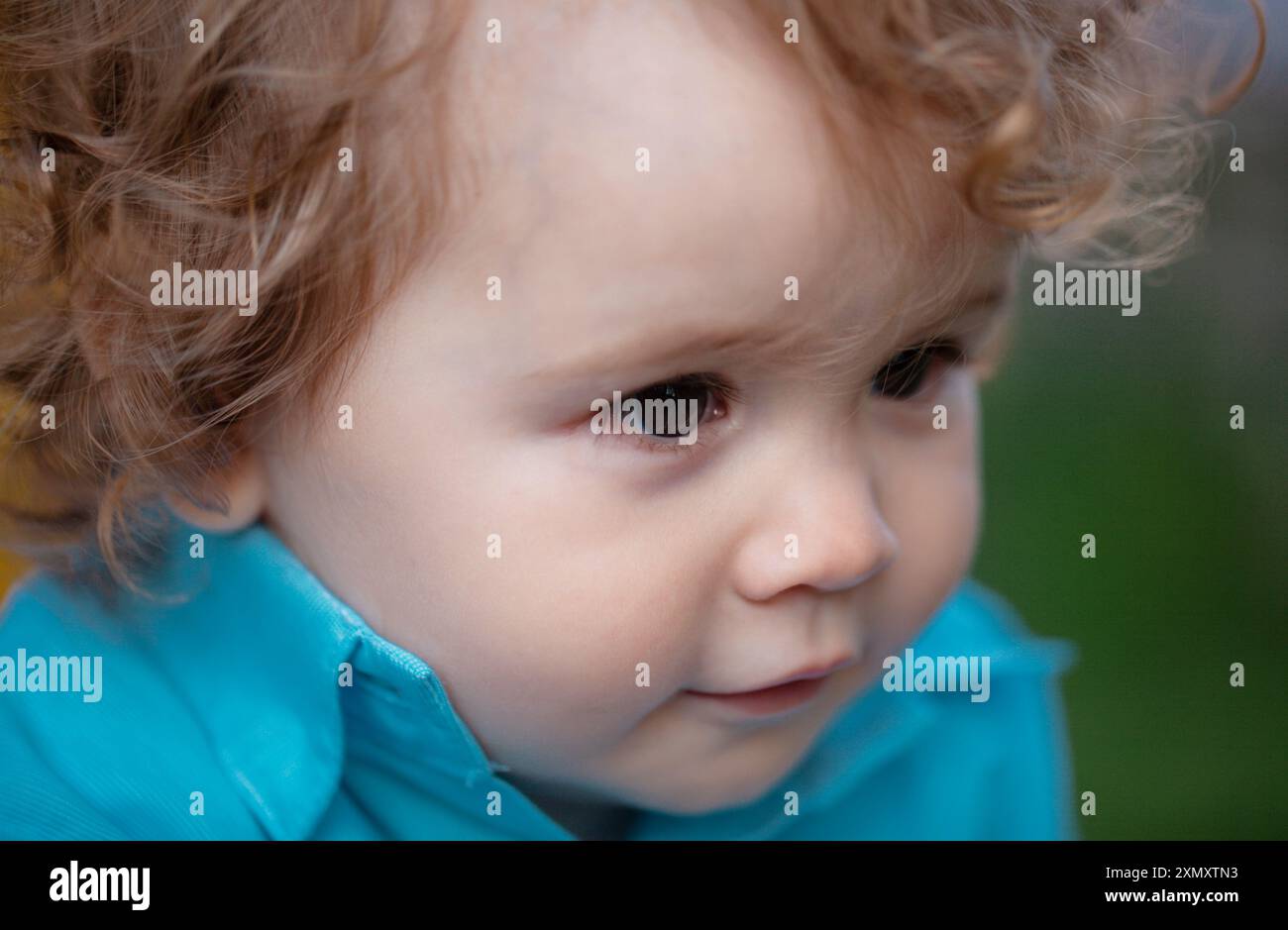 Funny baby face close up. Kids head macro portrait Stock Photo - Alamy