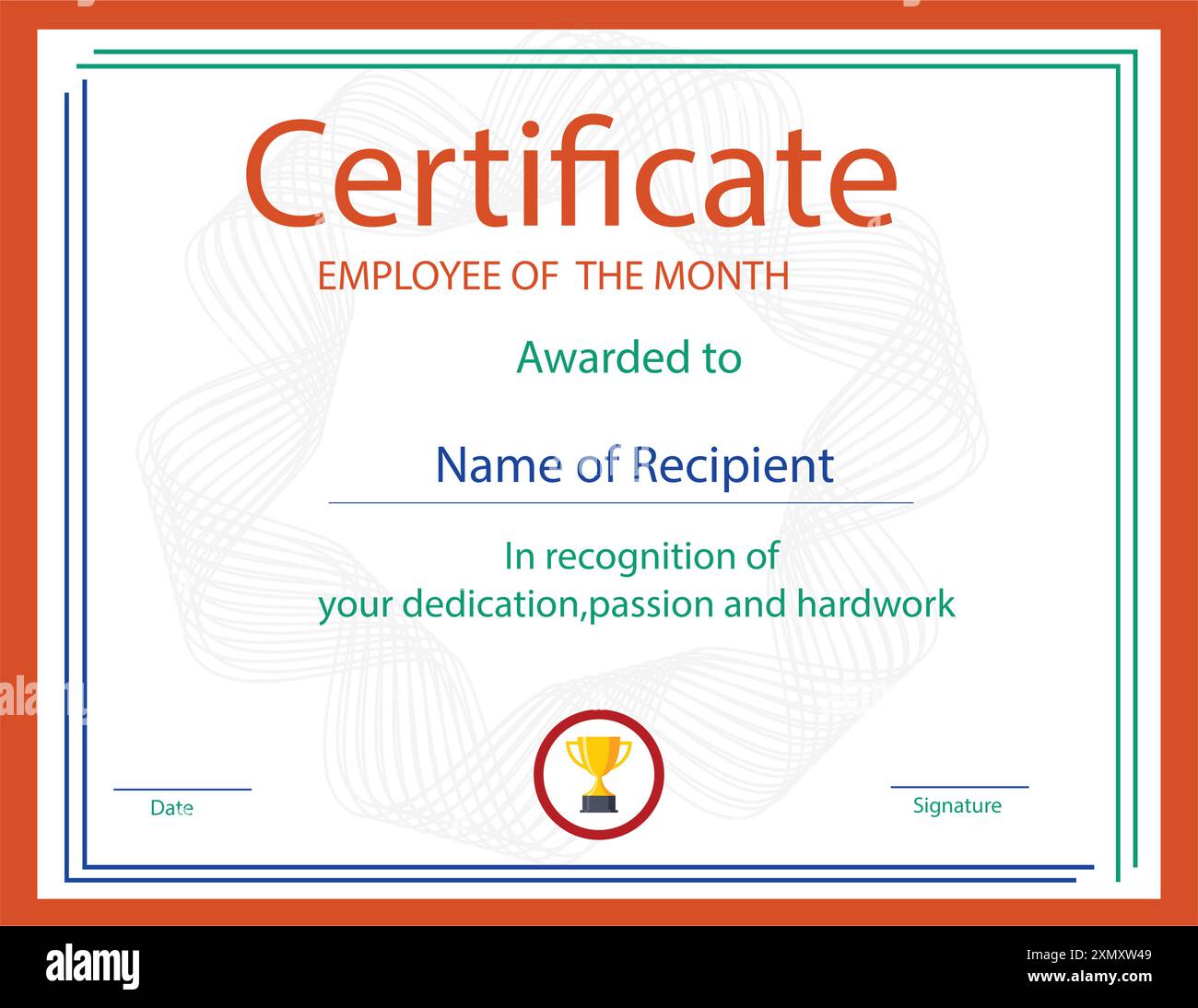 Vector illustration of achievers certificate for employee Stock Vector ...