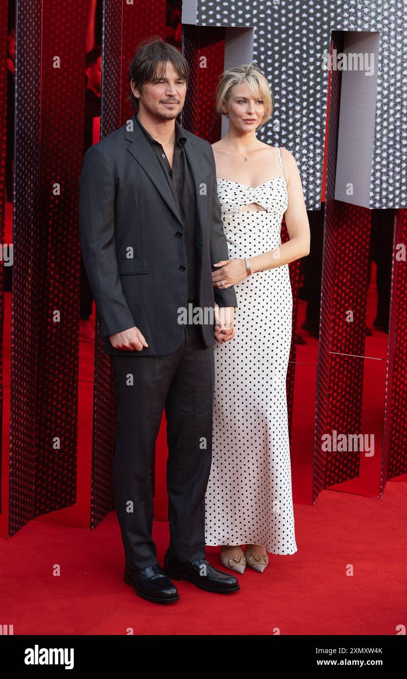 London, UK. July 29, 2024. Josh Hartnett and Tamsin Egerton attends the ...