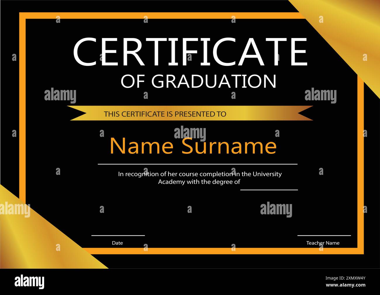 Vector illustration of high school graduation diploma certificate ...