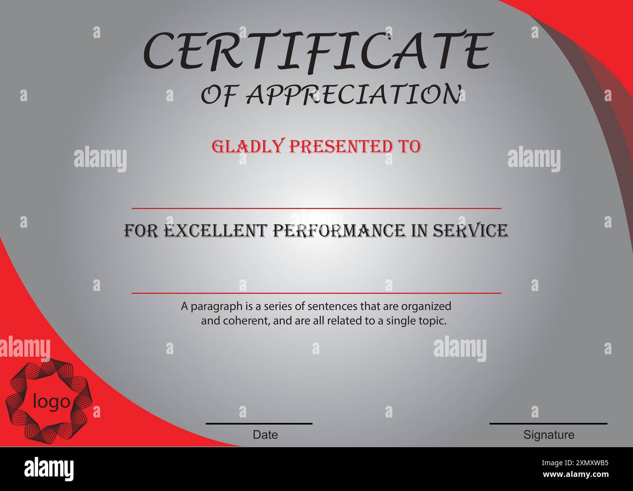Vector illustration of certificate of completion template template with modern luxury border ...