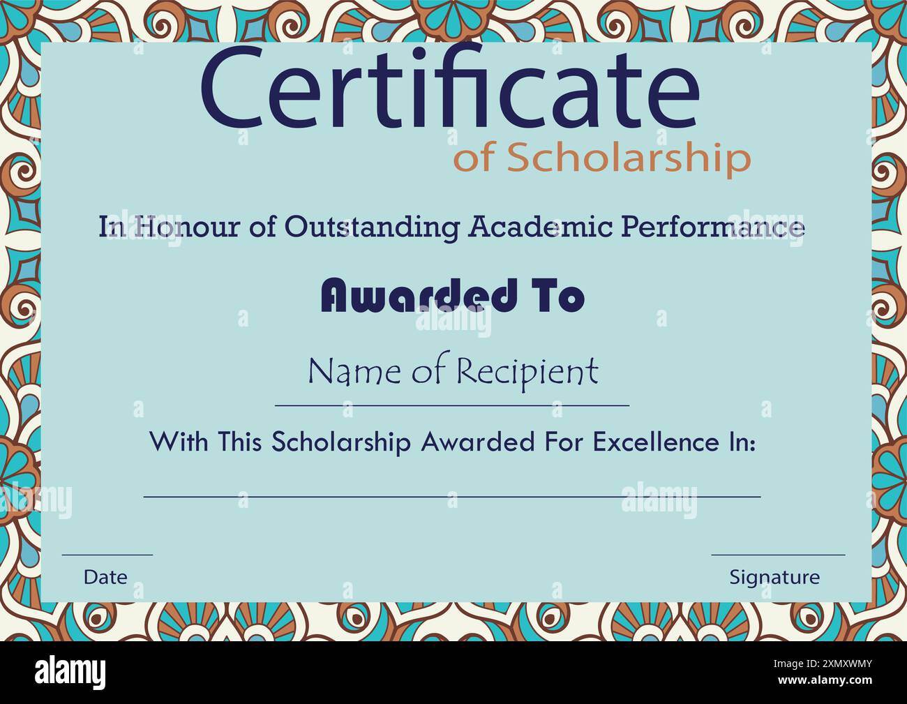 Vector illustration of certificate modern design or diploma template ...