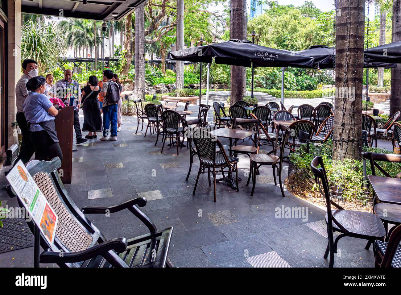 Staff, customers at Cafe Bretton, Greenbelt, Manila, Philippines Stock ...